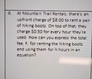 Solved At Mountain Trail Rentals, there's an upfront charge | Chegg.com