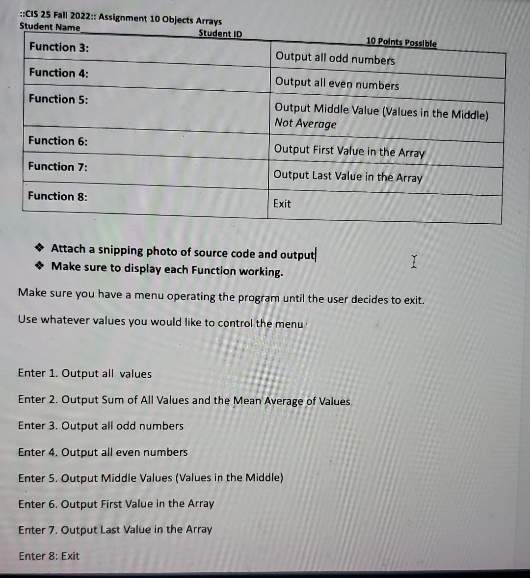 Solved Attach a snipping photo of source code and output| - | Chegg.com