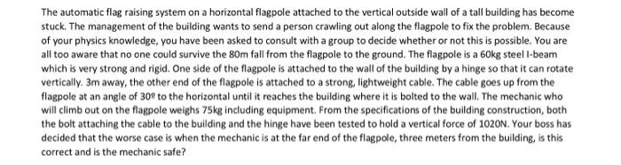 Solved The automatic flag raising system on a horizontal | Chegg.com