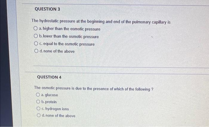 Solved In a systemic capillary, the hydrostatic pressure at | Chegg.com