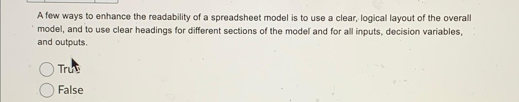 Solved A few ways to enhance the readability of a | Chegg.com