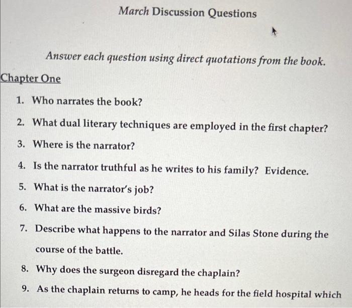 March Discussion Questions Answer each question using | Chegg.com