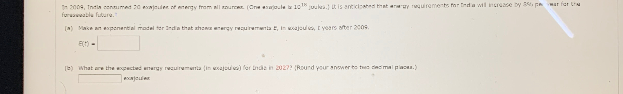 Solved foreseeable future.t(a) ﻿Make an exponential model | Chegg.com