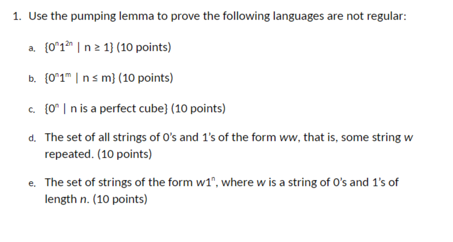 Solved Use the pumping lemma to prove the following | Chegg.com