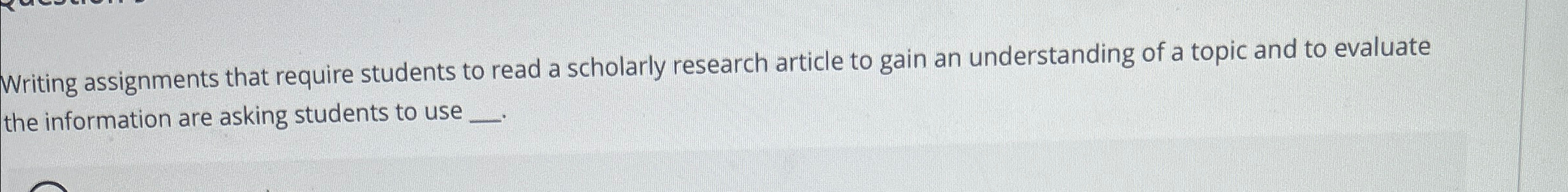 Solved Writing assignments that require students to read a | Chegg.com