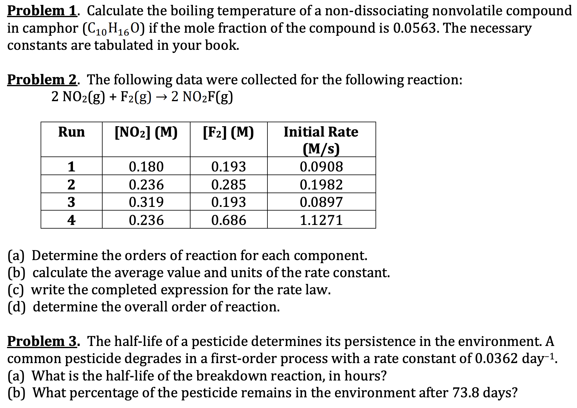 Solved Problem 1. ﻿Calculate the boiling temperature of a | Chegg.com