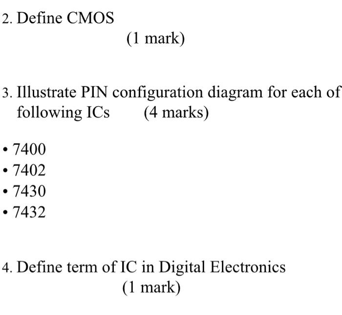 Solved 3. Illustrate PIN configuration diagram for each of | Chegg.com