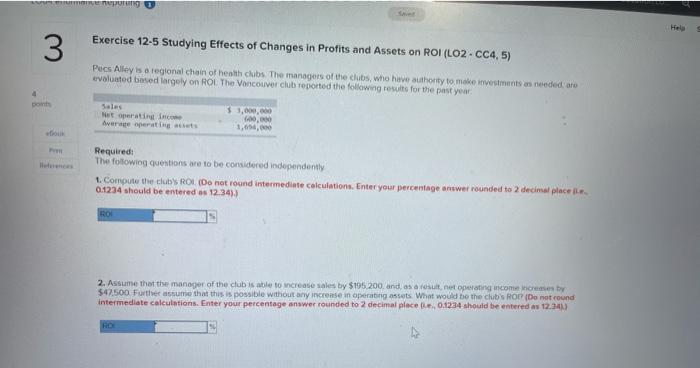 Solved Exercise 12-5 Studying Effects of Changes in Profits | Chegg.com