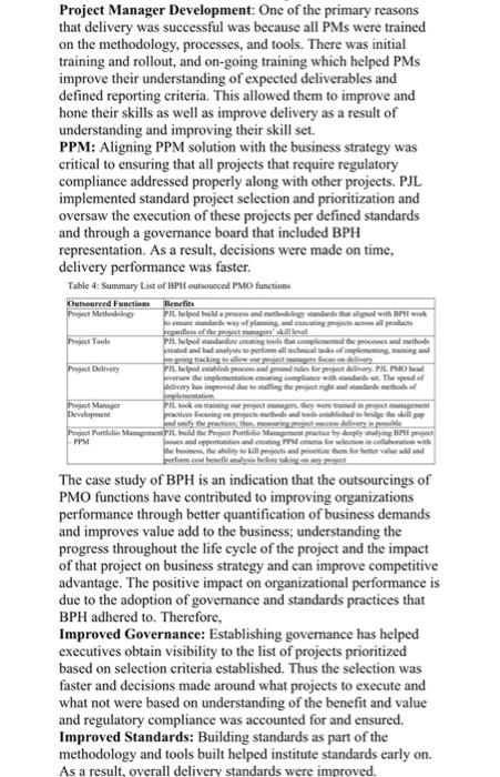 Solved The Case Study Description of BPH organization BPH | Chegg.com