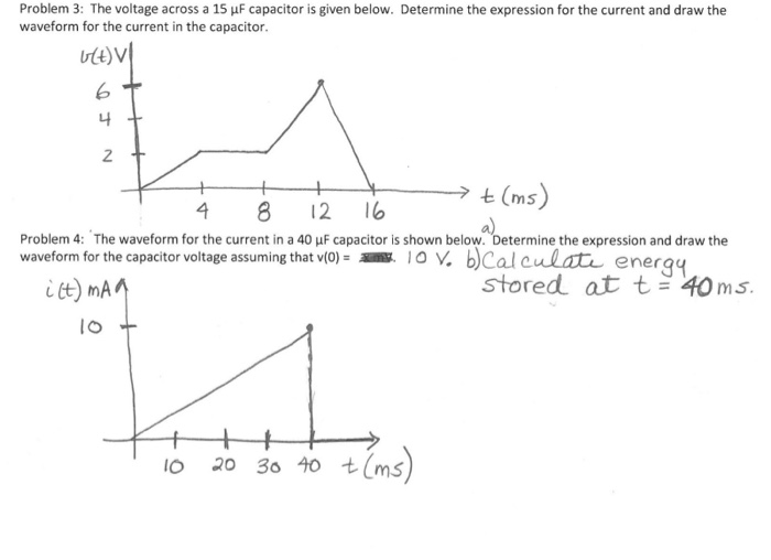 Solved Problem 3: The voltage across a 15 uF capacitor is | Chegg.com