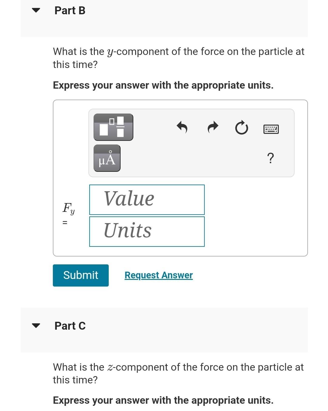 Solved 1 of 4 A particle with charge 8.76×10−8C is moving in | Chegg.com