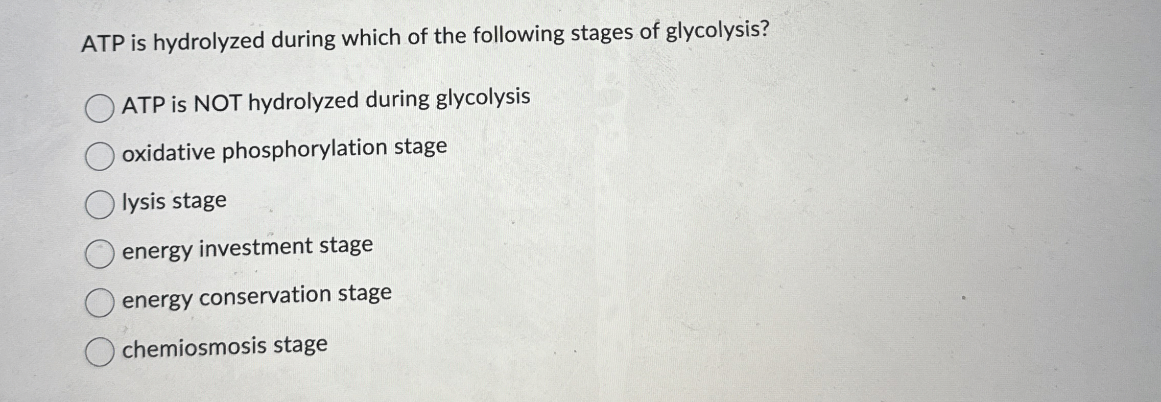 Solved ATP is hydrolyzed during which of the following | Chegg.com