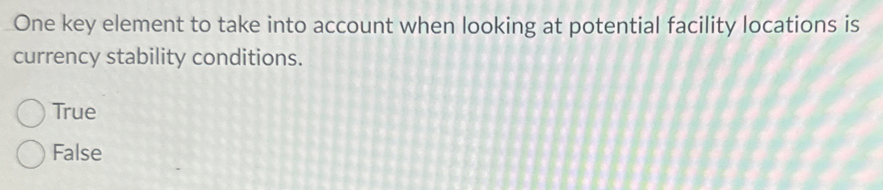 Solved One key element to take into account when looking at | Chegg.com