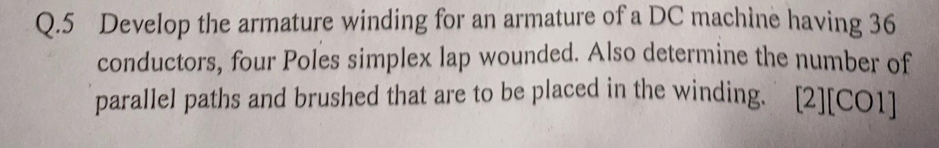 Solved Develop the armature winding for an armature of a DC | Chegg.com