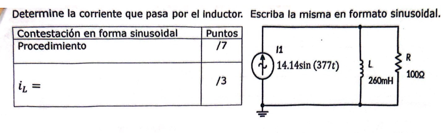 Solved Determine la corriente que pasa por el inductor. | Chegg.com