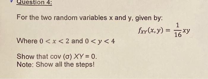 Solved For The Two Random Variables X And Y Given By