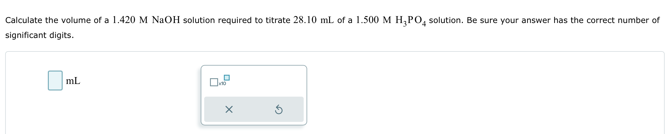 Solved Calculate the volume of a 1.420 ﻿M NaOH solution | Chegg.com