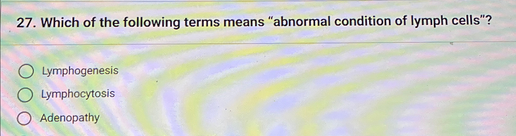 Solved Which of the following terms means "abnormal | Chegg.com