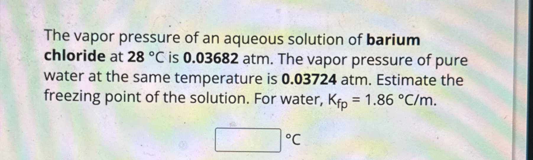 Solved The vapor pressure of an aqueous solution of barium | Chegg.com