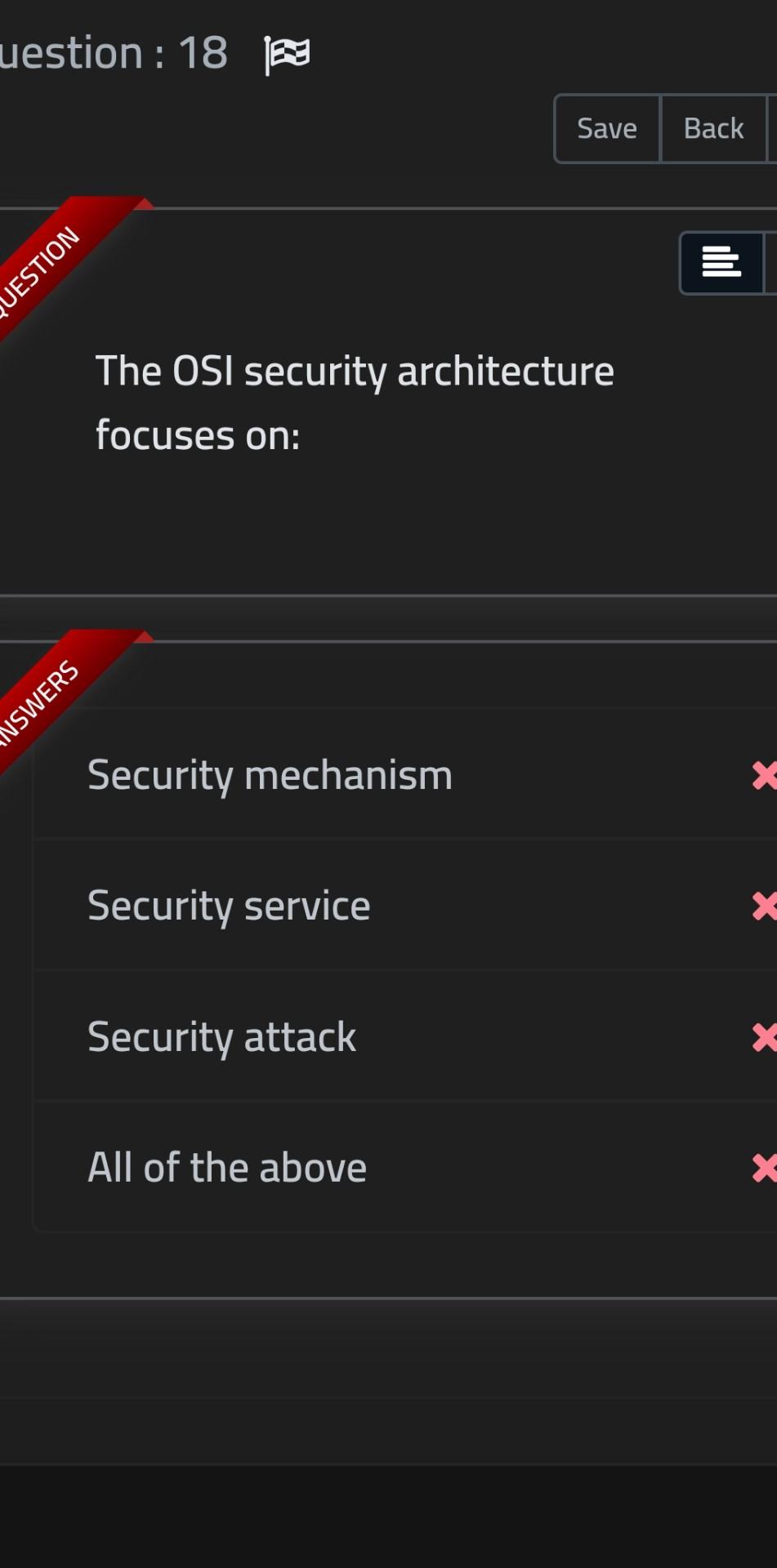 Solved uestion : 18 BE Save Back UESTION = The OSI security | Chegg.com Solved uestion : 18 BE Save Back UESTION = The OSI security | Chegg.com