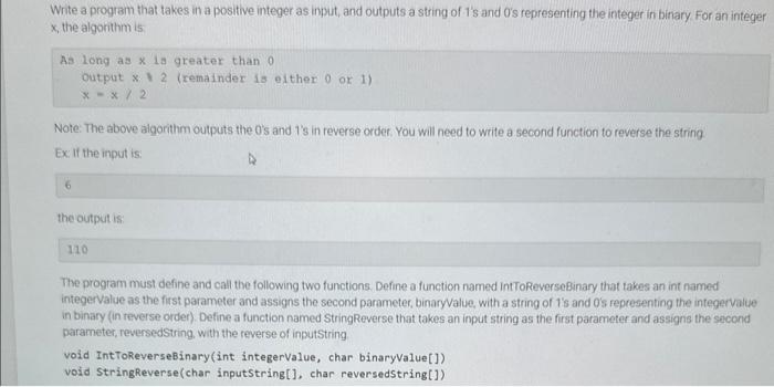 Solved Note: The above algorithm outputs the 0's and 1 's in | Chegg.com