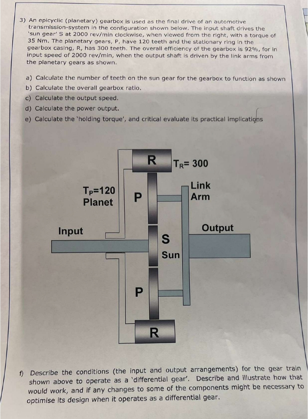 Solved An epicyclic (planetary) ﻿gearbox is used as the | Chegg.com