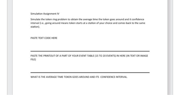 Solved Simulation Assignment IV Simulate the token ring | Chegg.com