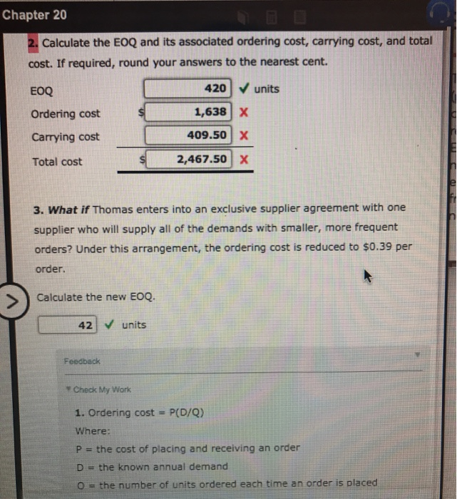 Solved Chapter 20 EOQ Thomas Corporation produces heating | Chegg.com