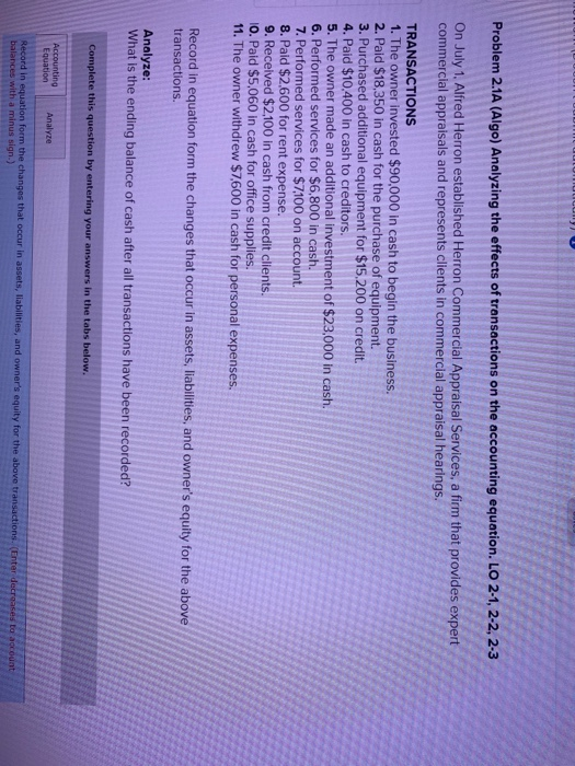 Solved Problem 2.1A (Algo) Analyzing the effects of | Chegg.com