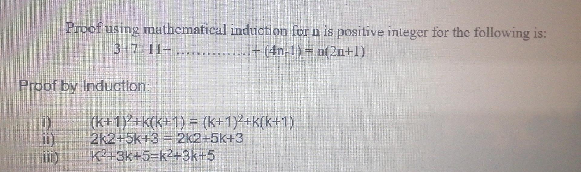Solved Proof using mathematical induction for n is positive | Chegg.com