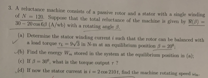 Solved A reluctance machine consists of ﻿a passive rotor and | Chegg.com