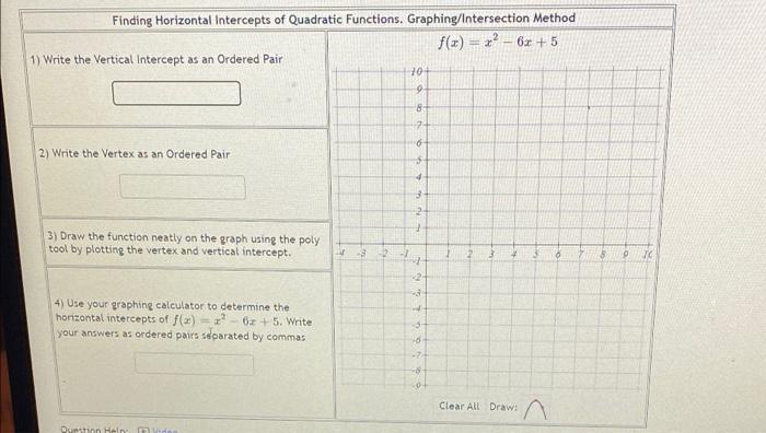 Solved Finding Horizontal Intercepts of Quadratic Functions. | Chegg.com