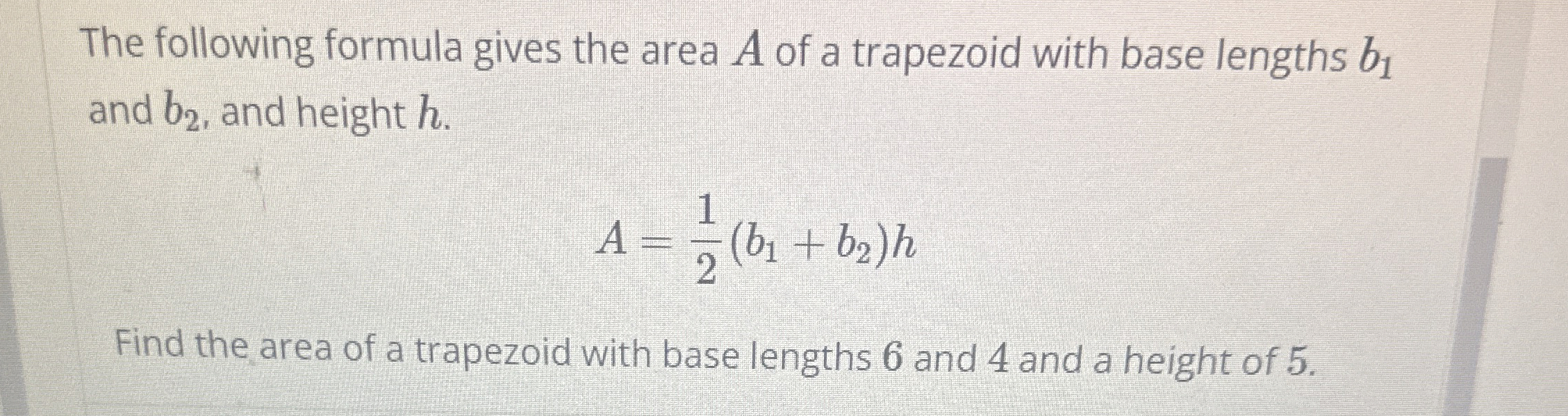 Solved The following formula gives the area A ﻿of a | Chegg.com