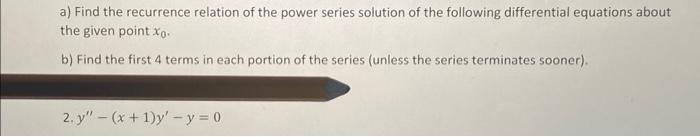 Solved find the recurrence relation of the power | Chegg.com