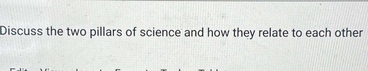 Solved Discuss the two pillars of science and how they | Chegg.com