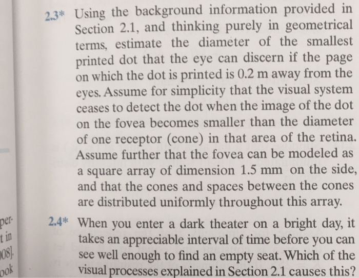 Solved 2.3* Using the background information provided in | Chegg.com