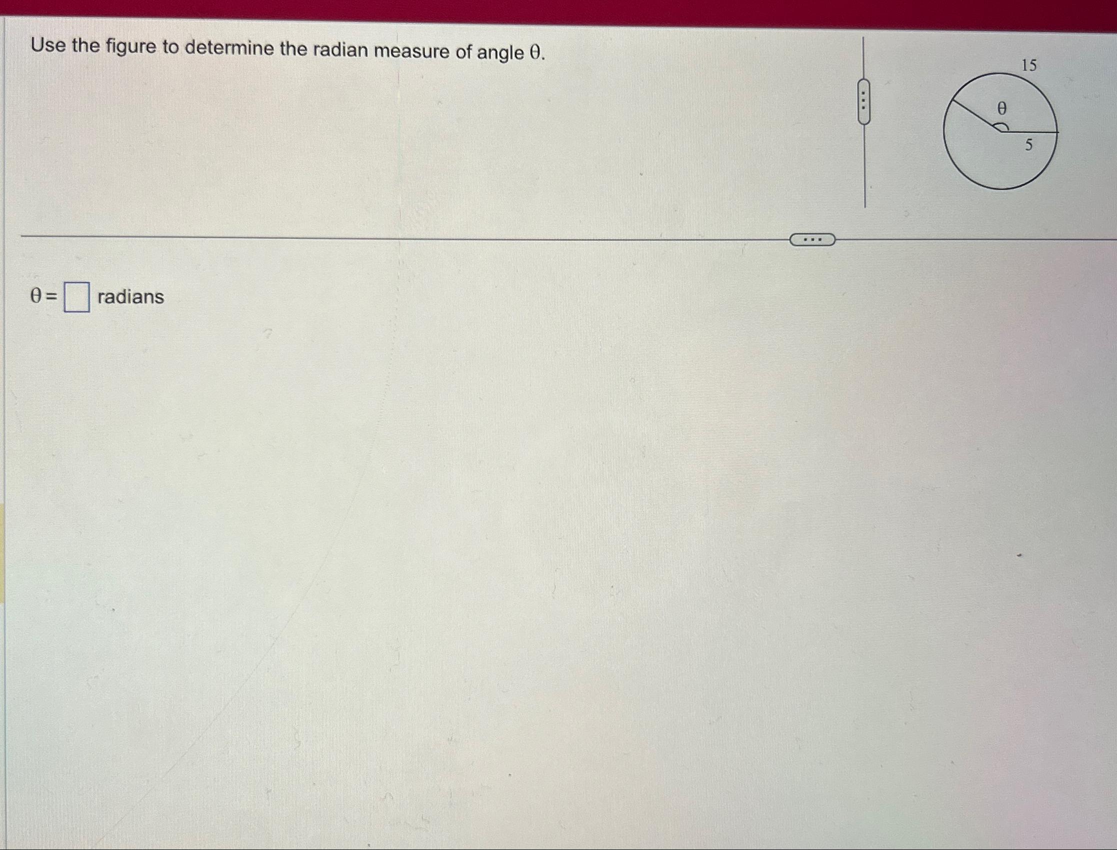 Solved Use the figure to determine the radian measure of | Chegg.com