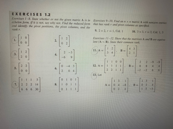 Solved EXERCISES 1.2 Exercises 1-8. State whether or not the | Chegg.com
