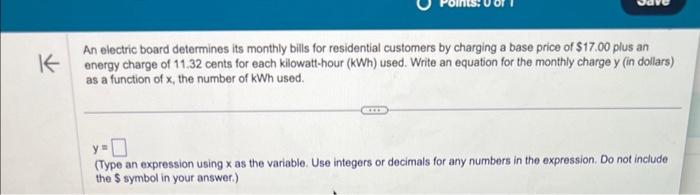 Solved an electric board determines its monthly bills for | Chegg.com
