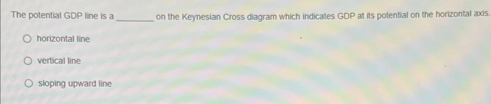 Solved The potential GDP line is a on the Keynesian Cross | Chegg.com