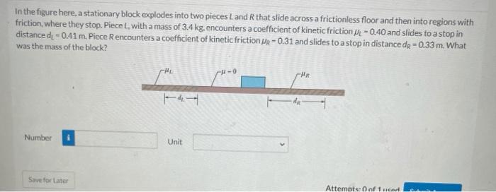 Solved In the figure here a stationary block explodes into | Chegg.com