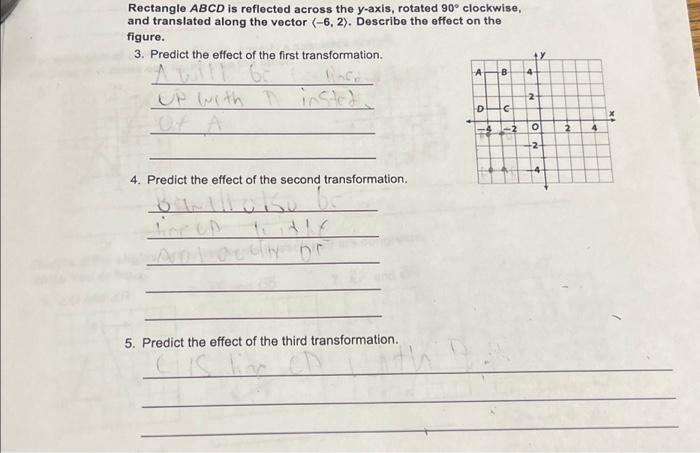 Solved Rectangle ABCD is reflected across the y-axis, | Chegg.com