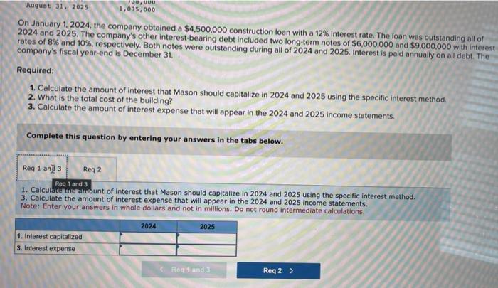 Solved Problem 10-9 (Algo) Interest capitalization; specific | Chegg.com