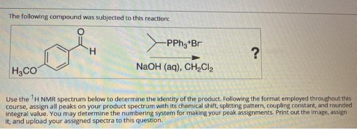 Solved assign for peaks, chemical shift, splitting pattern, | Chegg.com