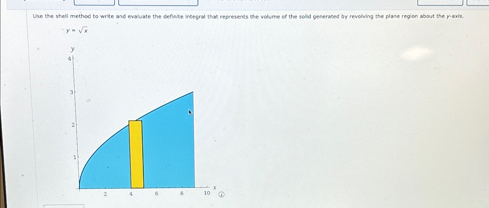 Solved Use the shell method to write and evaluate the | Chegg.com
