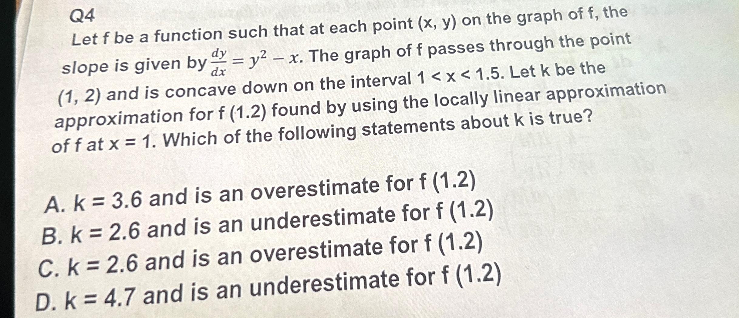 Solved Q4Let f ﻿be a function such that at each point (x,y) | Chegg.com