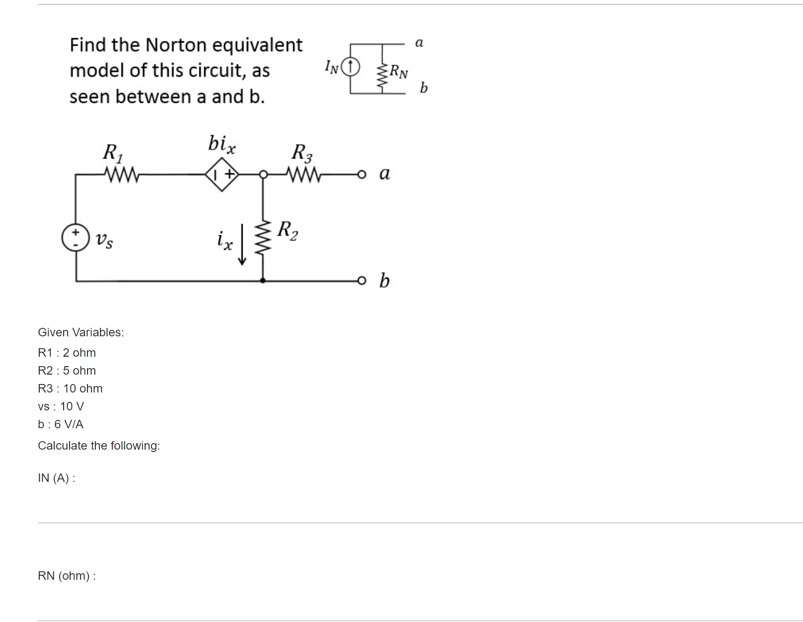 Solved Consider the circuit below. You are not given the | Chegg.com