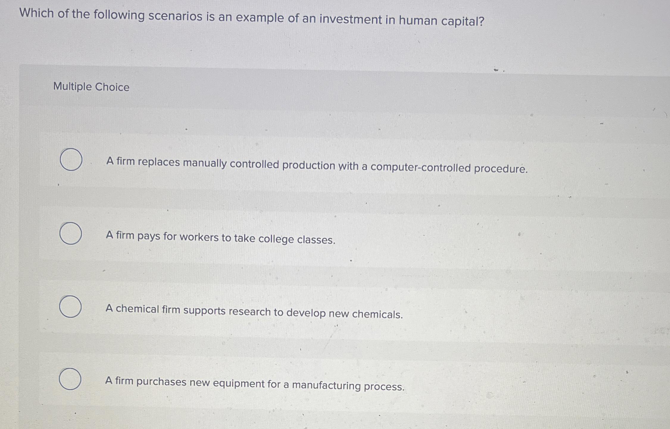 Solved Which of the following scenarios is an example of an | Chegg.com