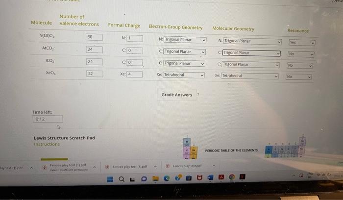 Solved Lewis 5 tructure Scratch Pad instructions Fenicoic | Chegg.com