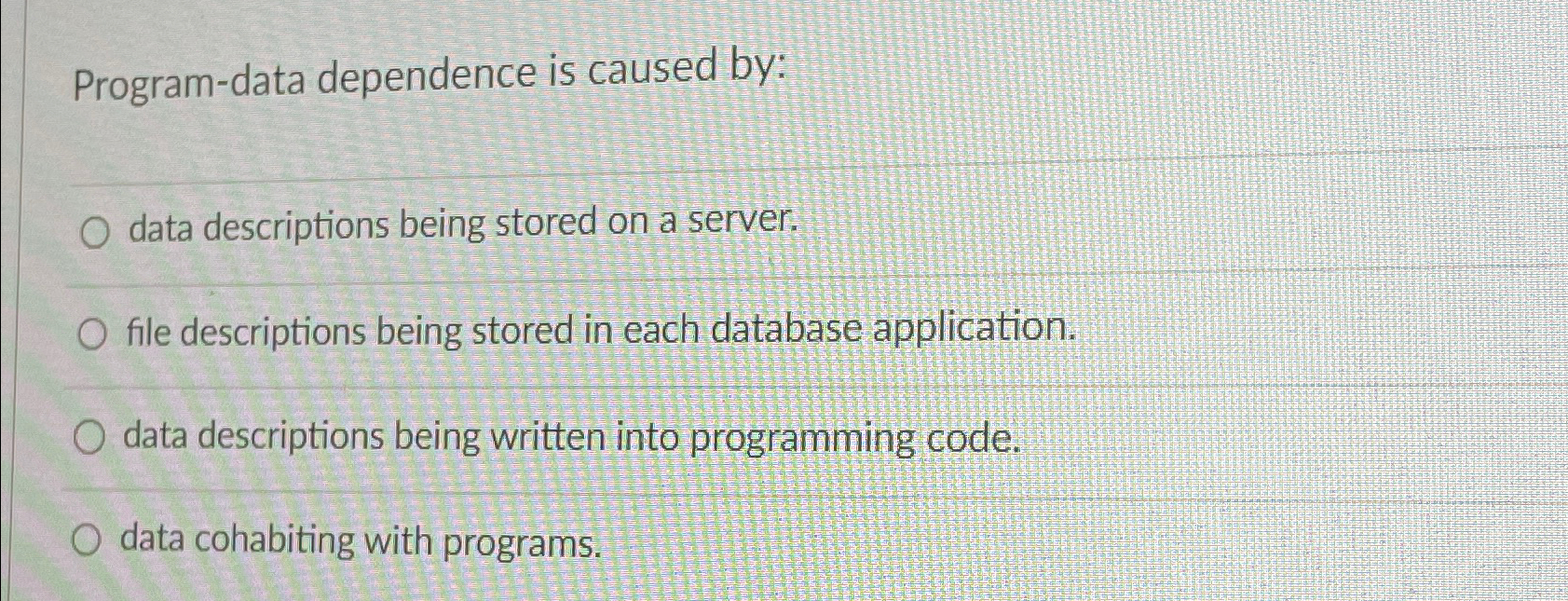 Solved Program-data dependence is caused by:data | Chegg.com